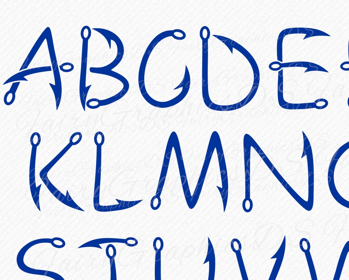 Fishing Font TTF OTF SVG Installable Fishing Font Hook Font - Etsy