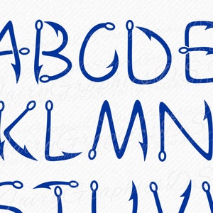 Fishing Font TTF OTF SVG, Installable Fishing Font, Hook Font, System ...