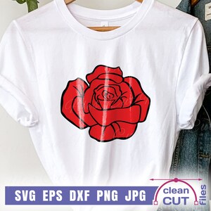 Simple Rose Flower SVG Vector Images, Silhouette of Red Rose Design ...