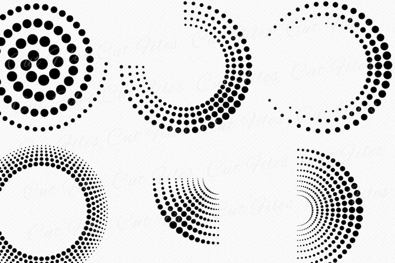 Round Frame With Halftone Dots, Circle Gradient Dots, Dotted Circles ...