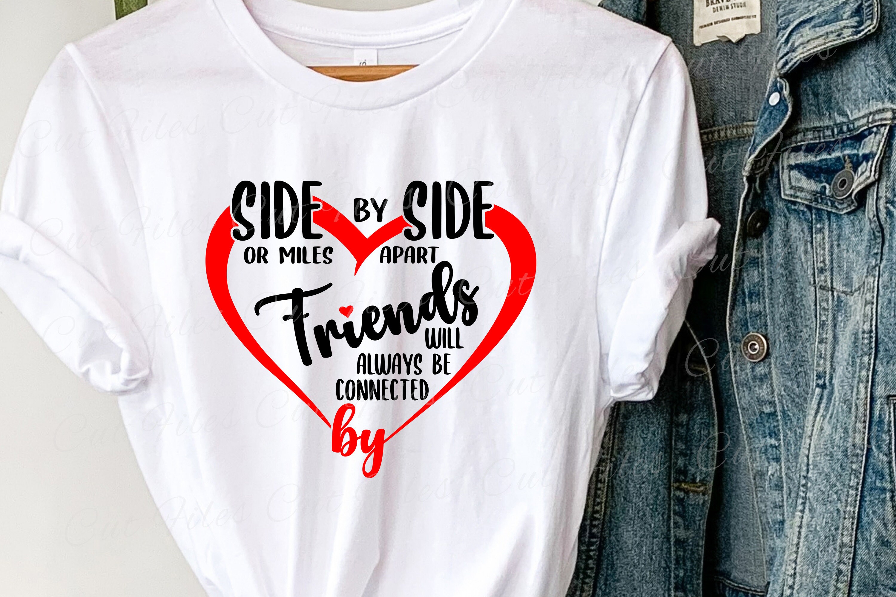 Friends SVG | Side by Side or Miles Apart Friends | Connected by Heart ...