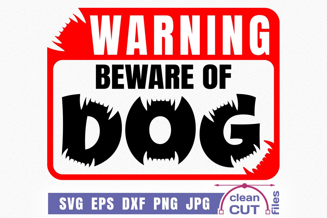 Warning Beware of Dog Sign SVG Angry Dog Sign Animal Dog Bite Clipart ...