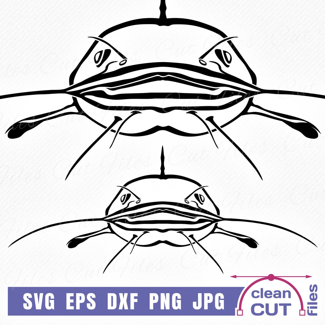 Catfish Head SVG Cutting Files, Catfishing Stencil, Car Decal ...
