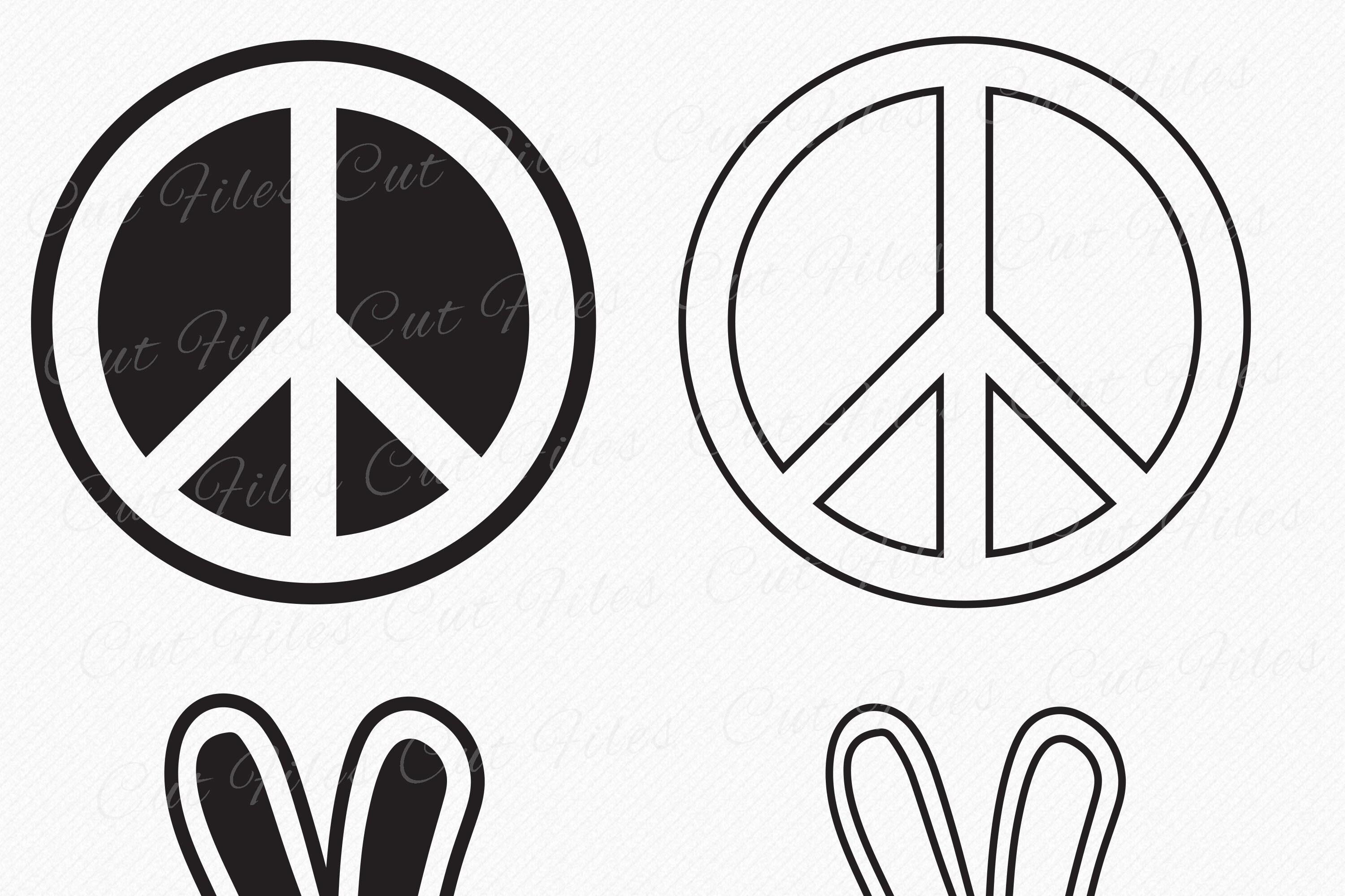 Peace SVG Sign | Two Finger SVG Cutting Files | 3 Peace Sign + 3 Two ...