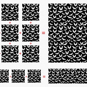 Bat Seamless Patterns Black and White, Standard and Inverted Variation ...