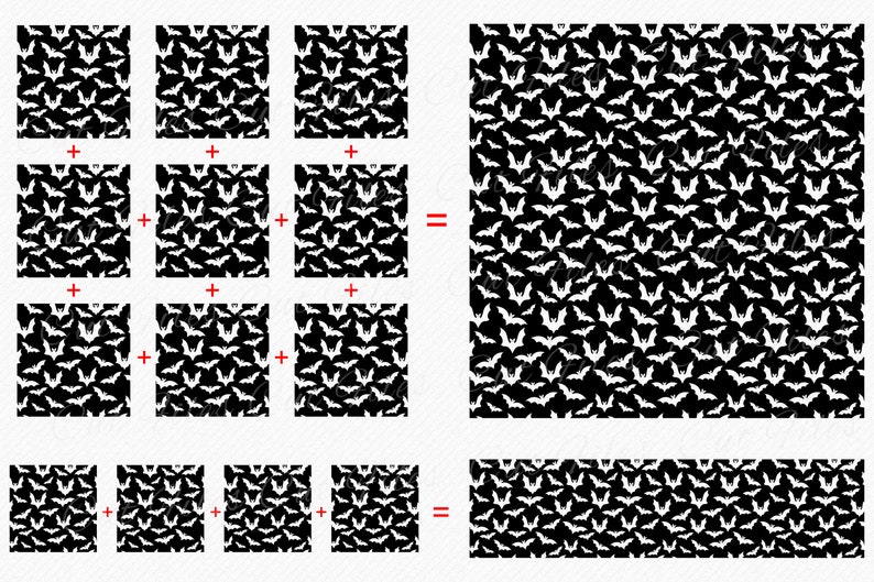Bat Seamless Patterns Black and White Standard and Inverted - Etsy