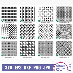 Basket Weave SVG Bundle, Black and White Seamless Basket Weave Patterns ...