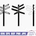 Road Sign SVG Street Sign Template 6 Arrows Blank Road Street Sign With ...