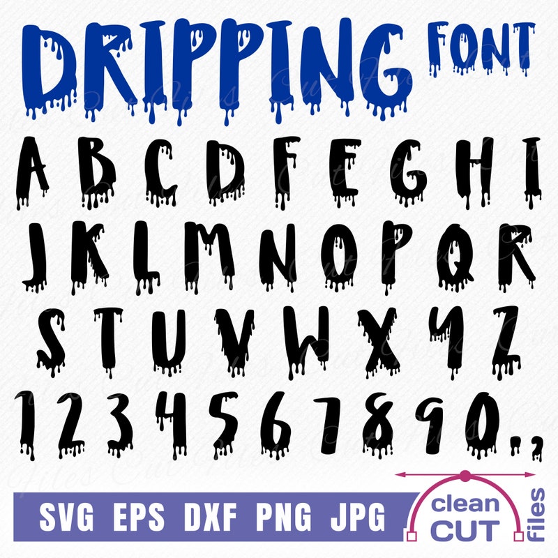 Honey Drip Font Svg - Etsy
