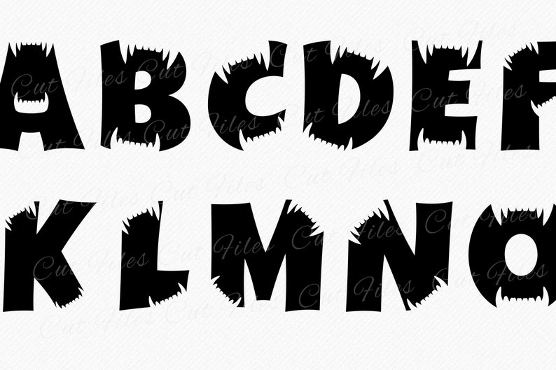 Dog Teeth SVG Font Animal Alphabet Scary Letters Svg Dog Teeth Font ...