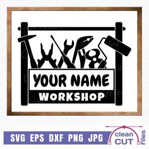 Your Name Workshop Sign SVG, Vector Cutting and Clipart Files ...