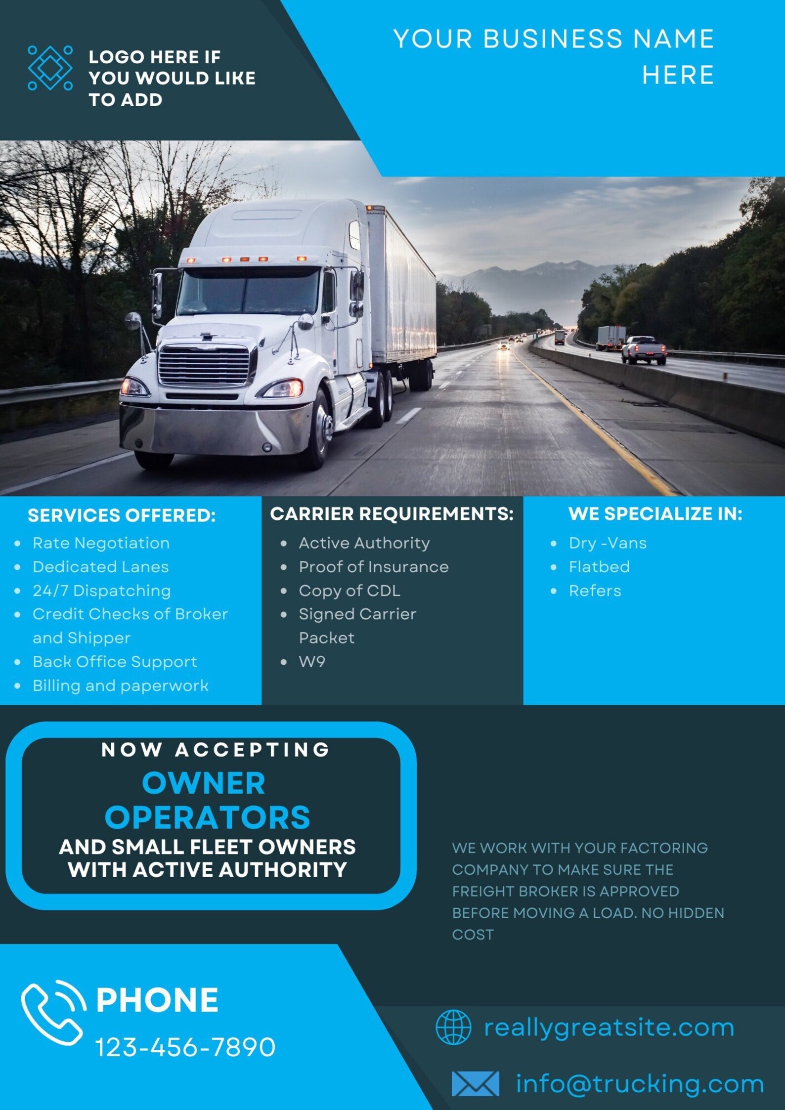 Customizable Freight Dispatcher Flyer - Dispatching Business Flyer ...