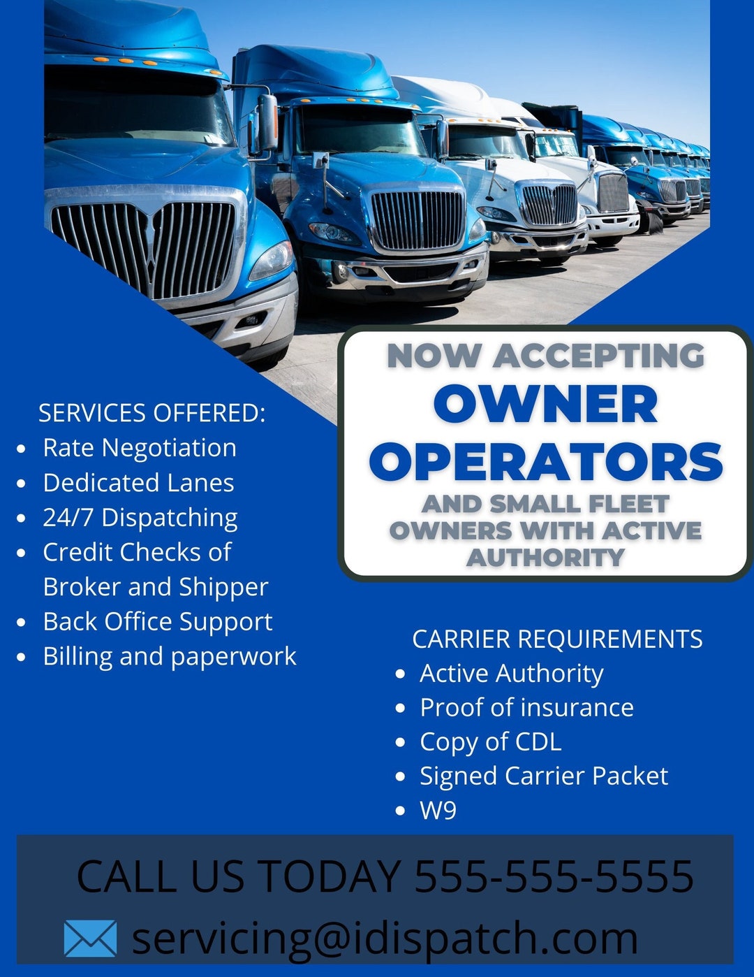 Customizable Freight Dispatcher Flyer - Business Flyer - Etsy
