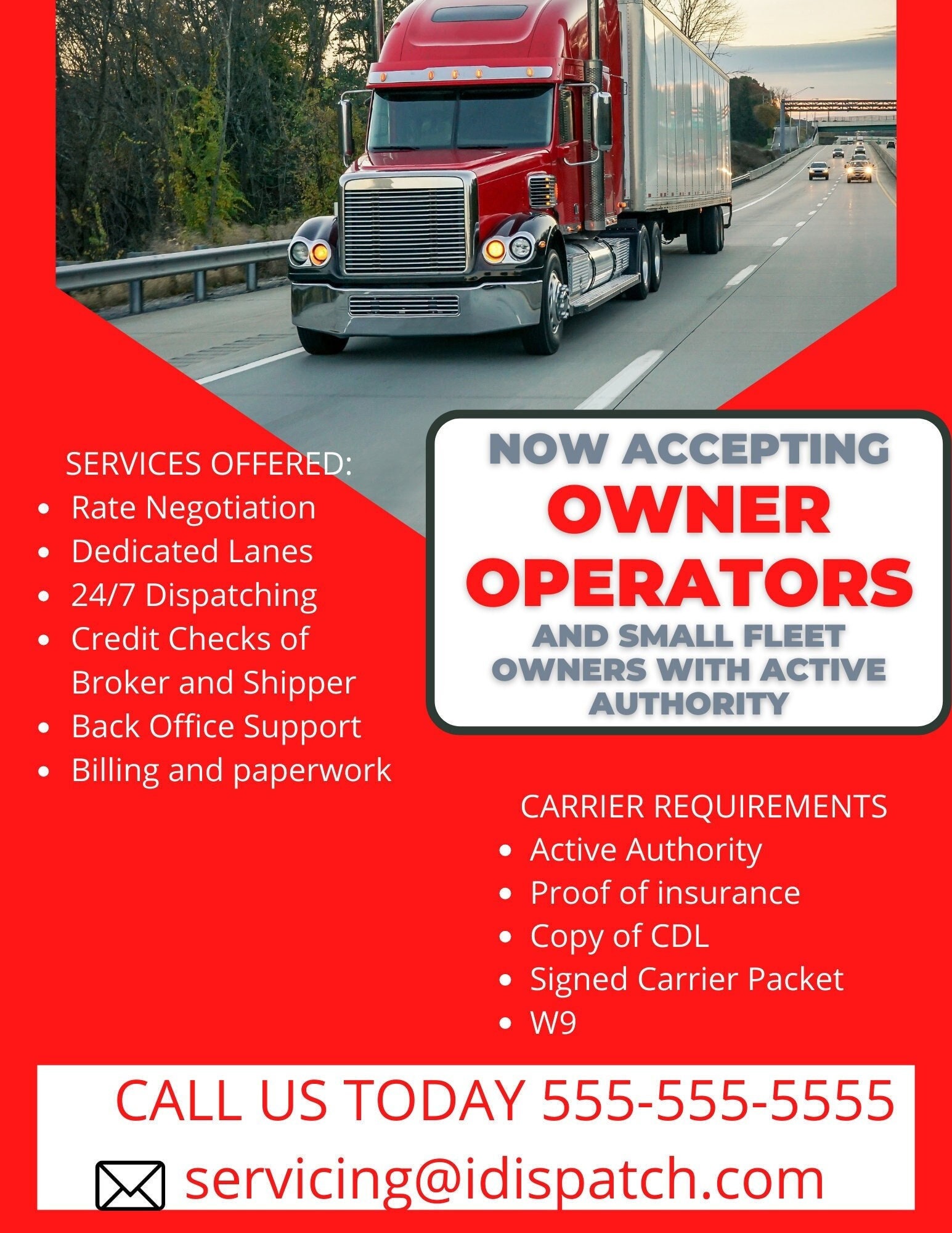 Customizable Freight Dispatcher Flyer - Trucking Business Flyer ...