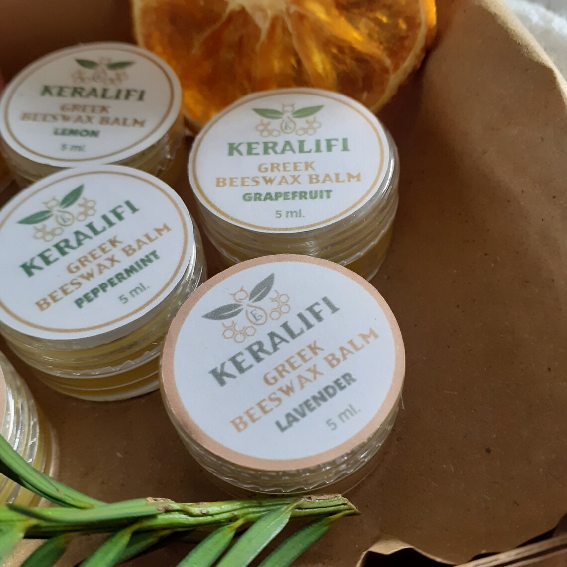 Christmas Lip Balm Gift Set, Handmade Greek Beeswax Balms - Etsy