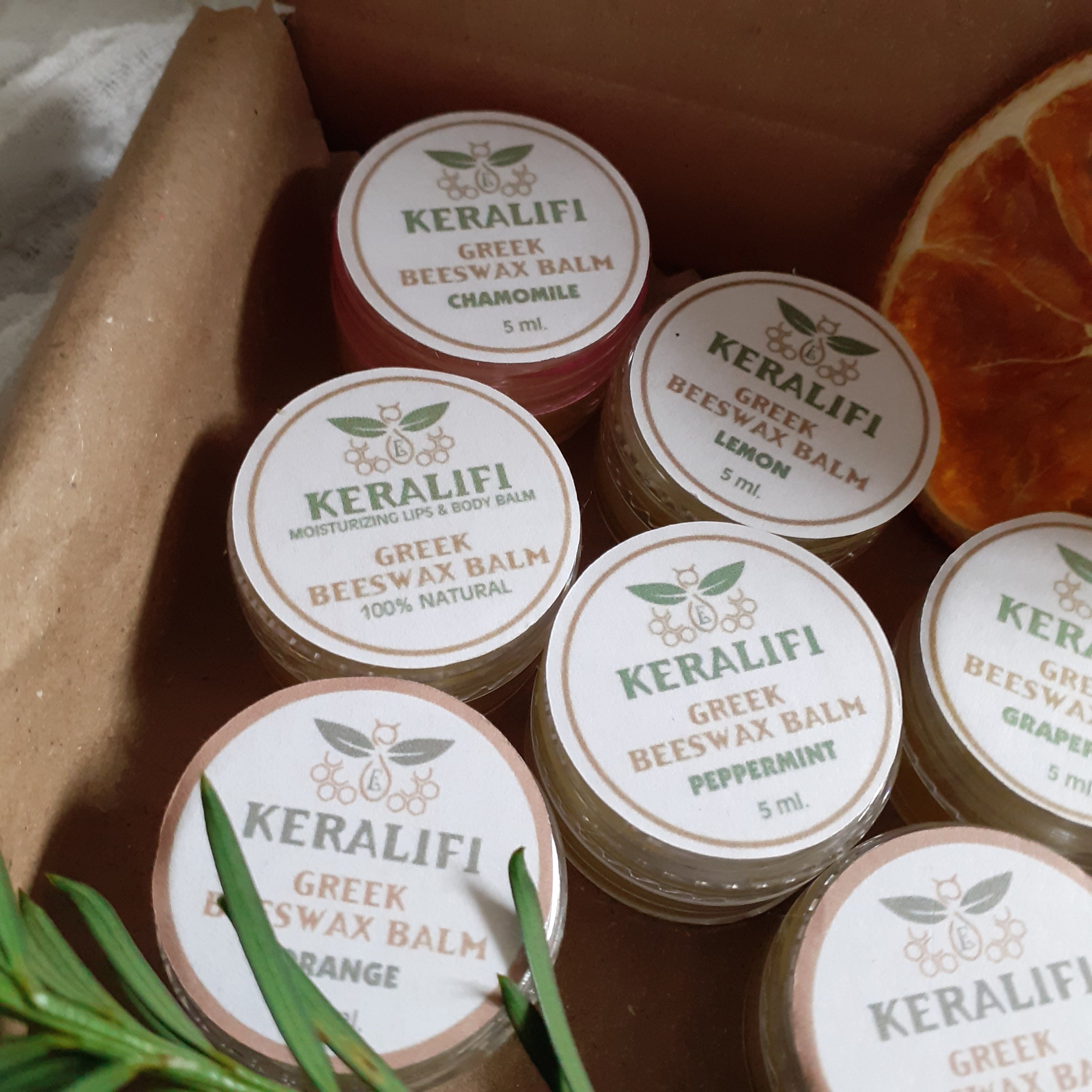 Christmas Lip Balm Gift Set, Handmade Greek Beeswax Balms - Etsy