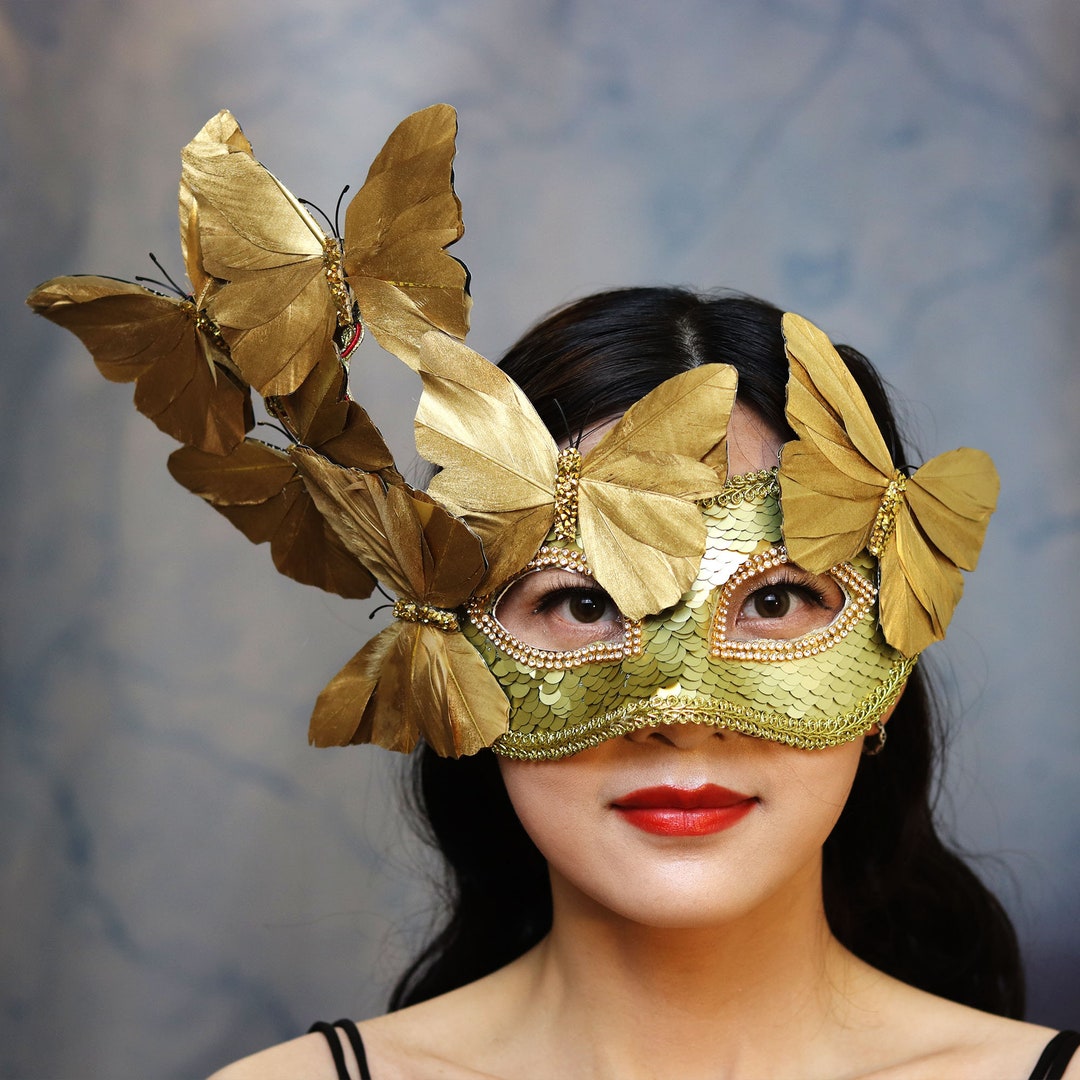 Golden Halloween Party Mask,yellow Butterfly Mask,silver Masquerade ...