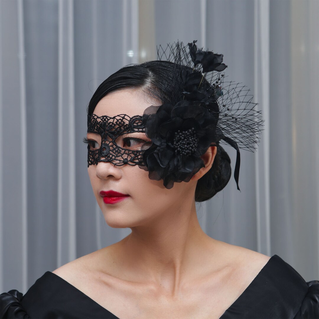 Black Masquerade Lace Mardi Gras Party Halloween Masquerade - Etsy