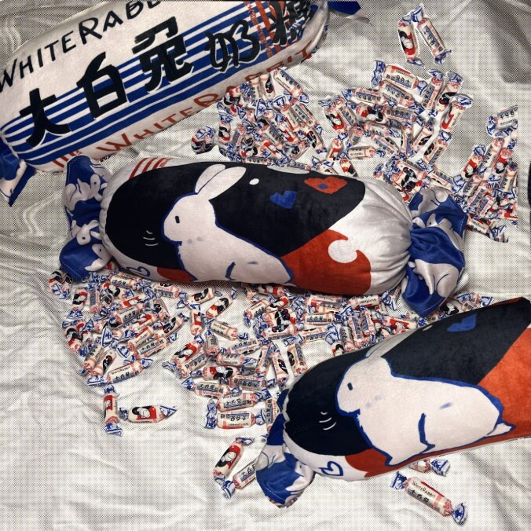 White Rabbit Candy Pillow - Etsy