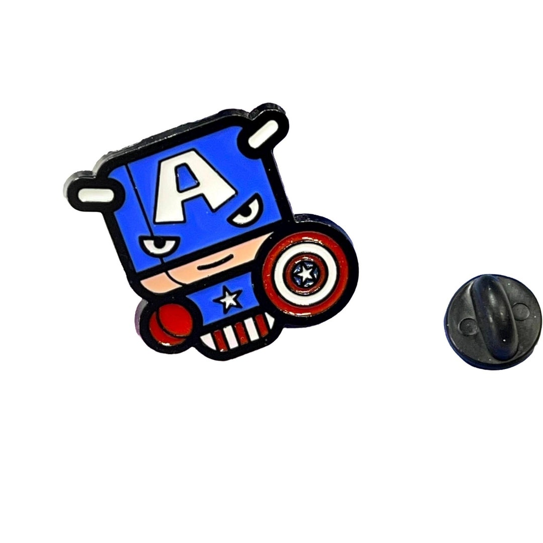 Captain America Lapel Pin Shield Super Hero Marvel Avengers Disney ...
