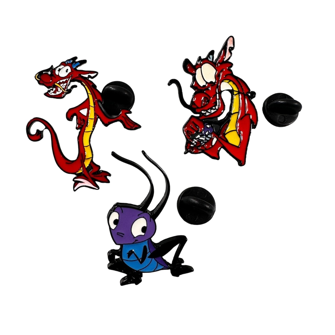 Lucky Mushu Dragon Lapel Pin Bug Mulan Princess Brooch Jewelry ...