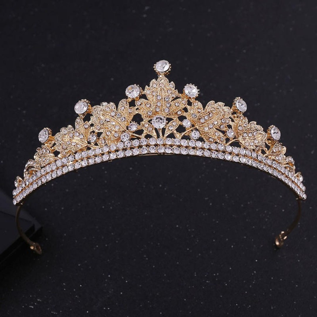 Gold Leaf Shape Tiara Flower Shape Tiara Leaves Tiara Leaf Crown - Etsy