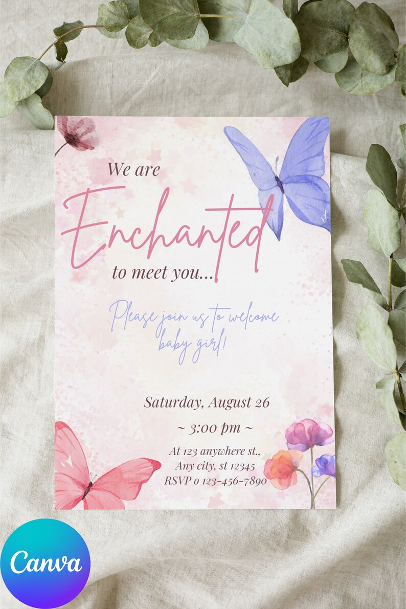 We Are Enchanted to Meet You Baby Shower Invitation - Etsy