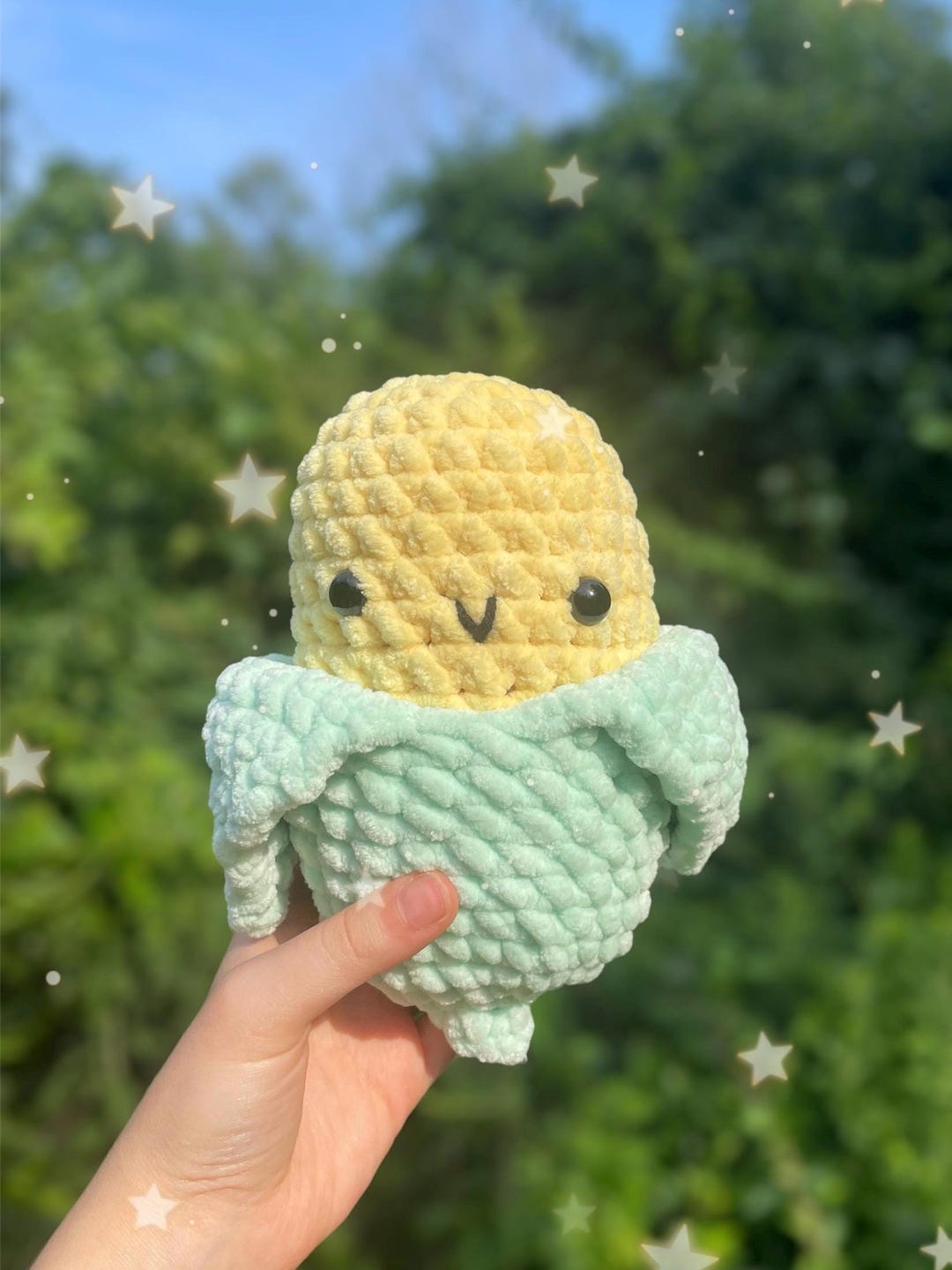 Crochet Corn Cob Plushie | Cute Stuffed Animal Vegetable Farm Funny ...