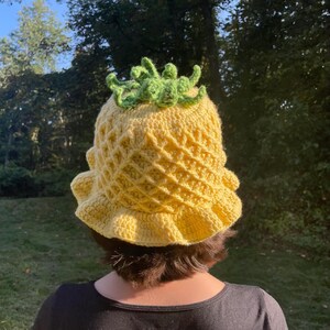 Crochet Pineapple Bucket Hat | Cute Fruit Themed Sun Hat Trendy Cap - Etsy