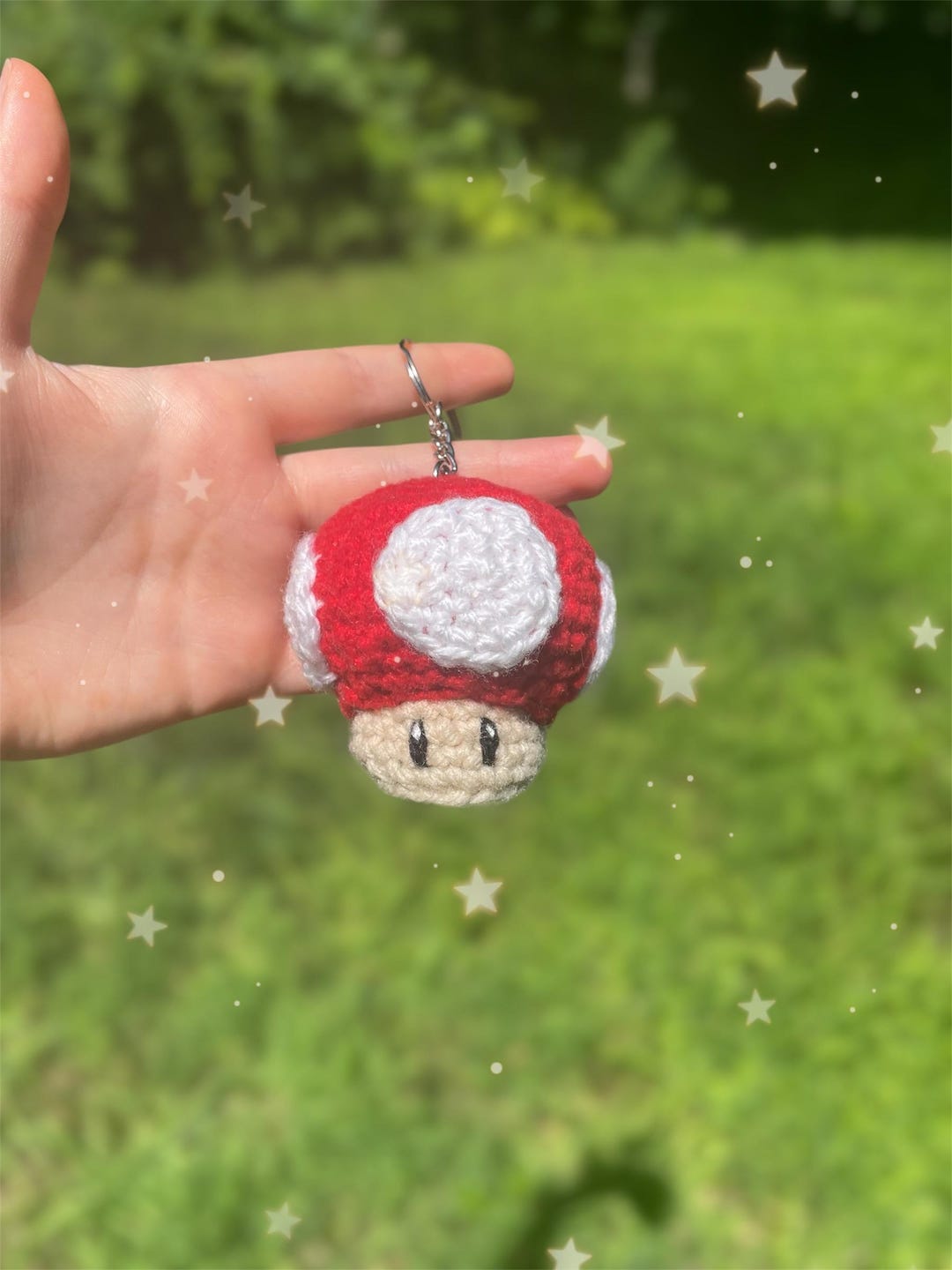 Crochet Mario Mushroom Keychain | Nintendo Toad Power-up Cute Amigurumi ...