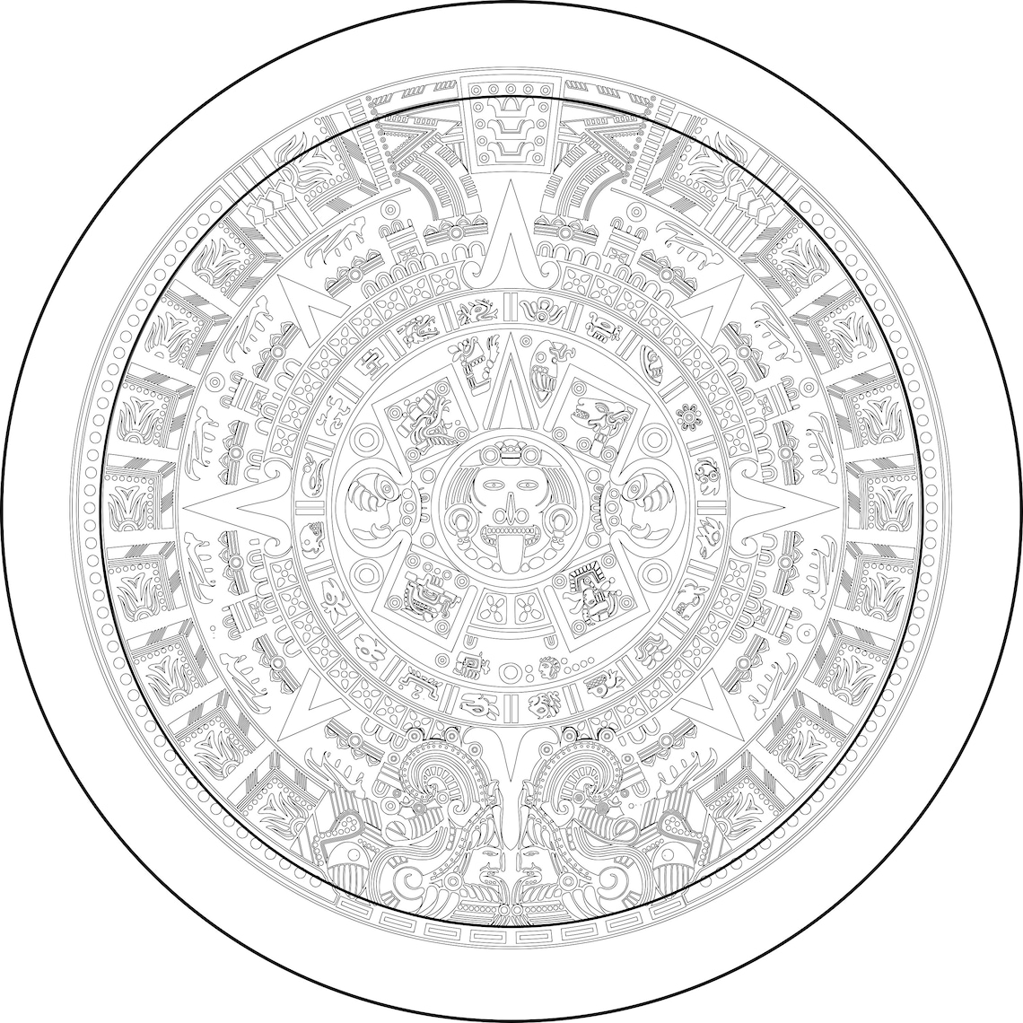 Aztec Calendar SVG, and GCODE (CNC or Laser Engraving) - Etsy