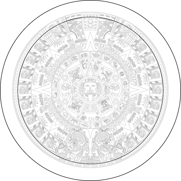Cnc Svg Aztec Calendar - Etsy