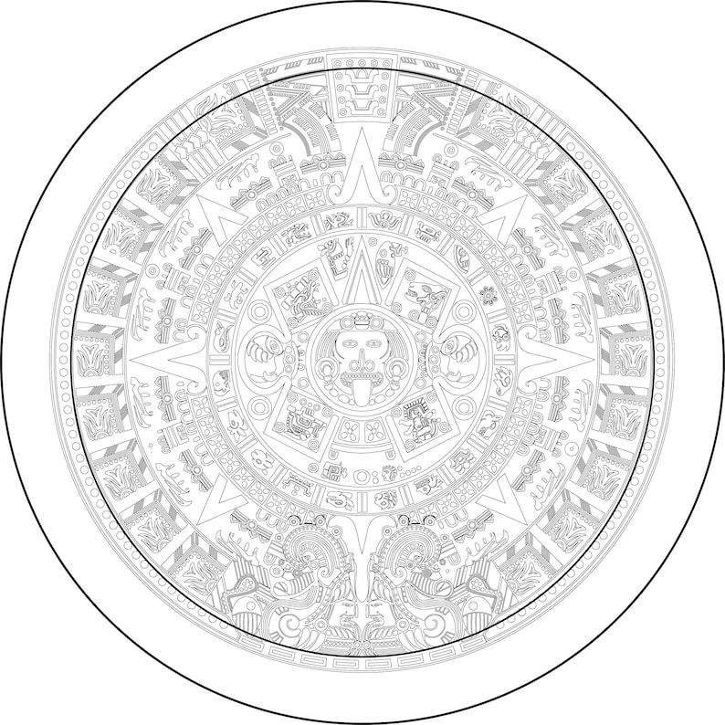 Aztec Calendar SVG, and GCODE (CNC or Laser Engraving) - Etsy