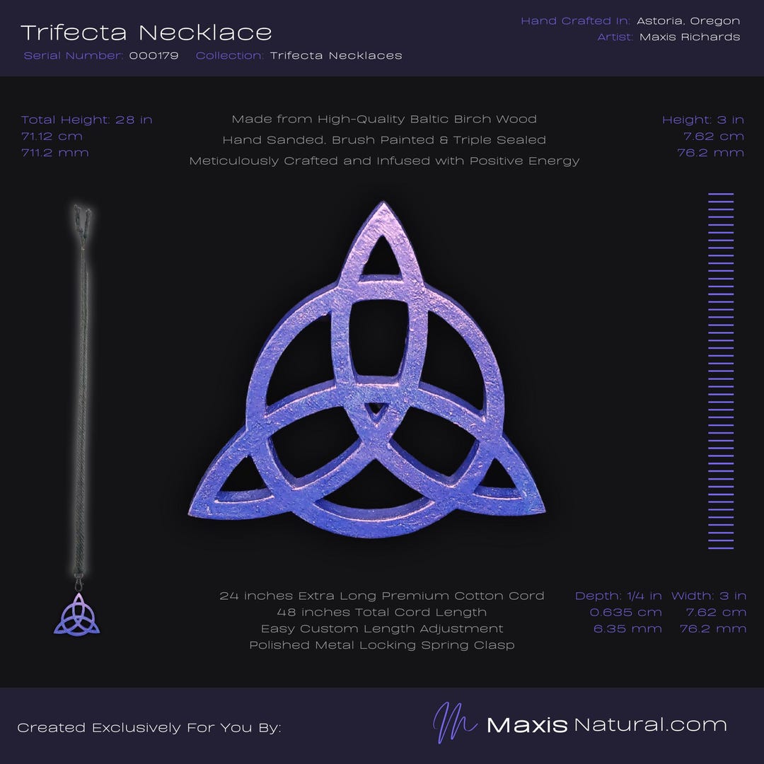 Trifecta, Trinity Knot, Triquetra, Necklace Amethyst 000179 - Etsy