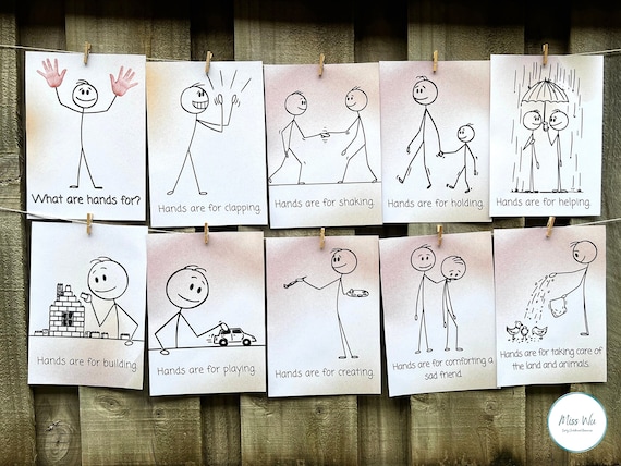 Hands Are For...classroom Poster and Cards Set Behaviour | Etsy