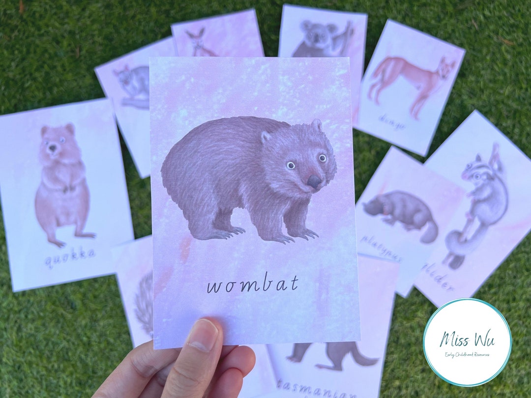 Australian Animals Flashcards, Montessori Cards, Australian Wildlife ...