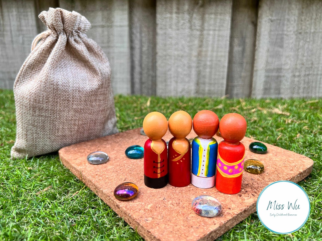 Cultural Wooden Peg Dolls, Chinese/indian Peg Dolls, Harmony Week 2023 ...