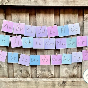 Victorian Cursive Alphabet Printable, Alphabet Word Wall Display, ABC ...