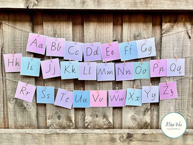 Victorian Cursive Alphabet Printable, Alphabet Word Wall Display, ABC ...
