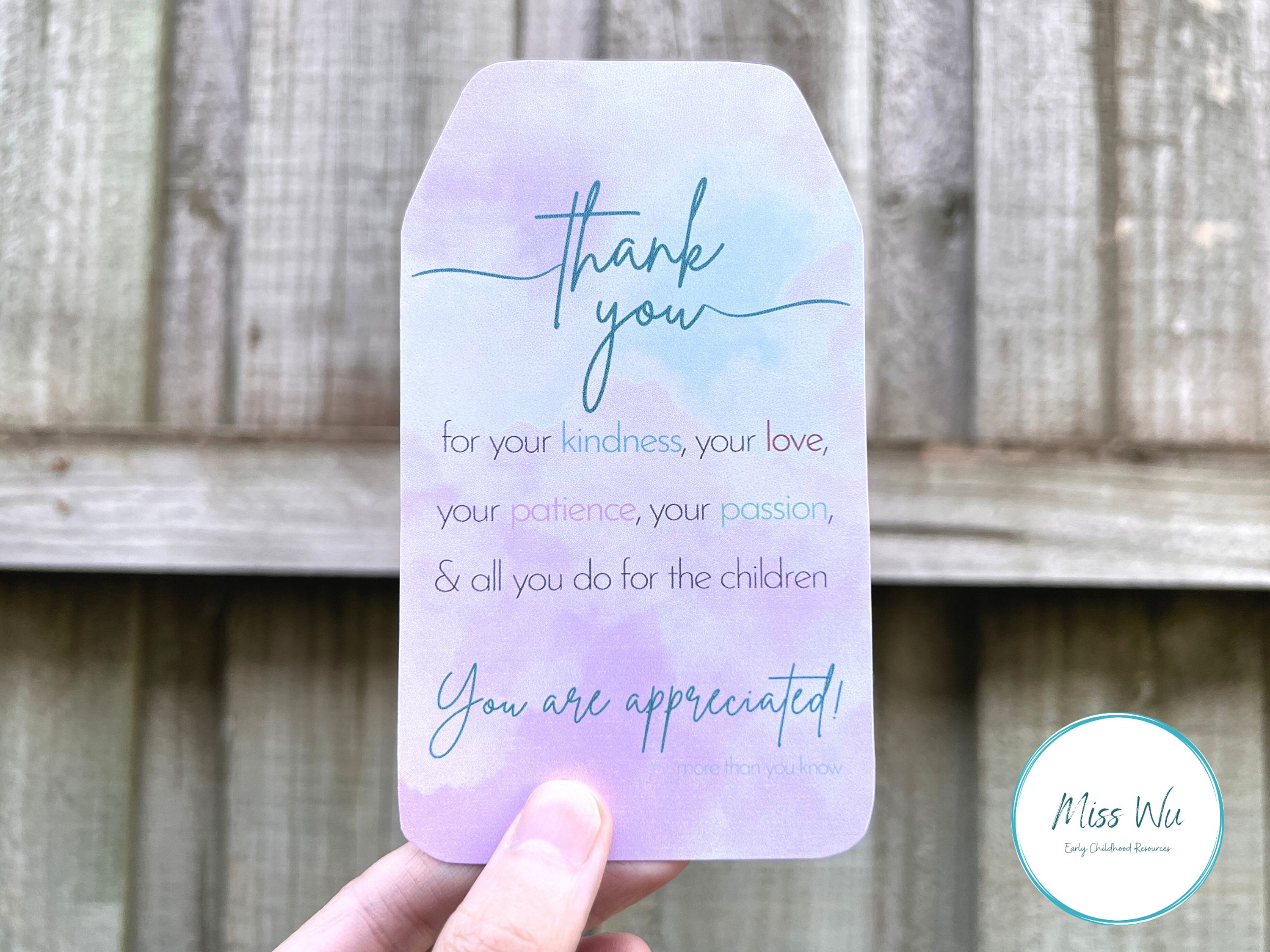 Early Childhood Educators' Day Gift Tag, Thank You Gift Tag, Teacher ...