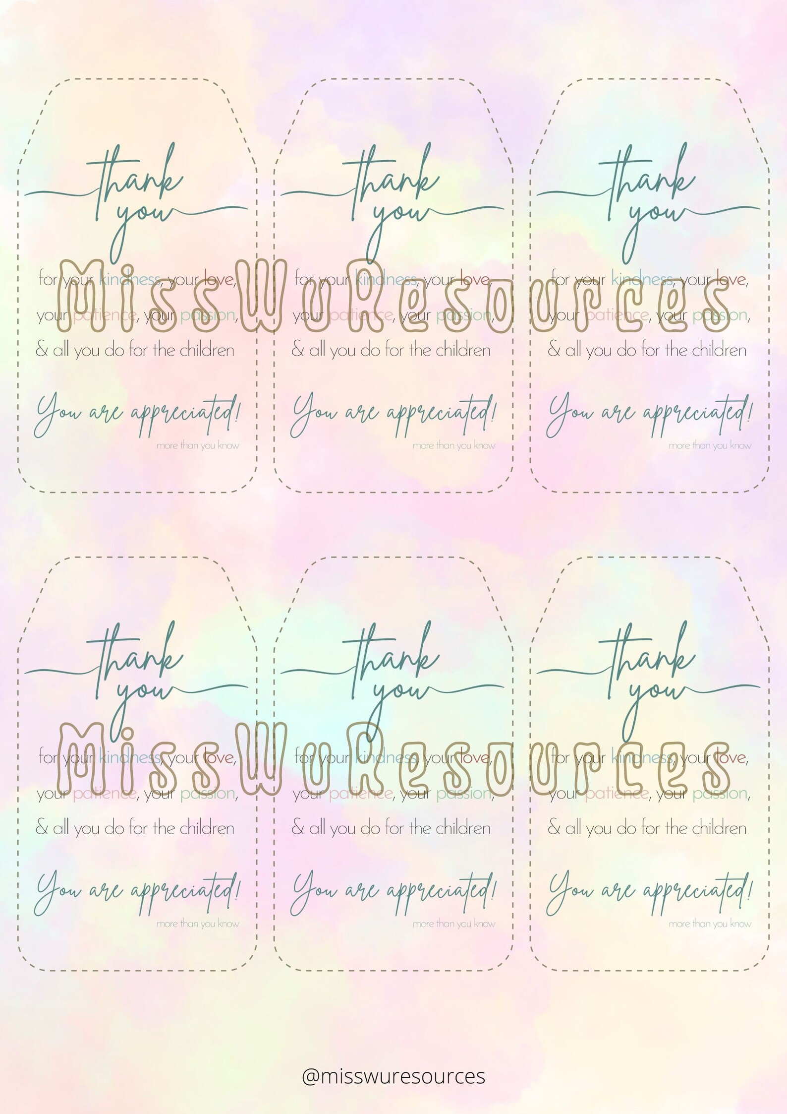 Early Childhood Educators' Day Gift Tag, Thank You Gift Tag, Teacher ...