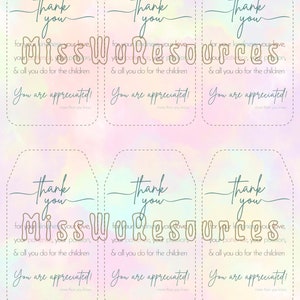 Early Childhood Educators' Day Gift Tag, Thank You Gift Tag, Teacher ...