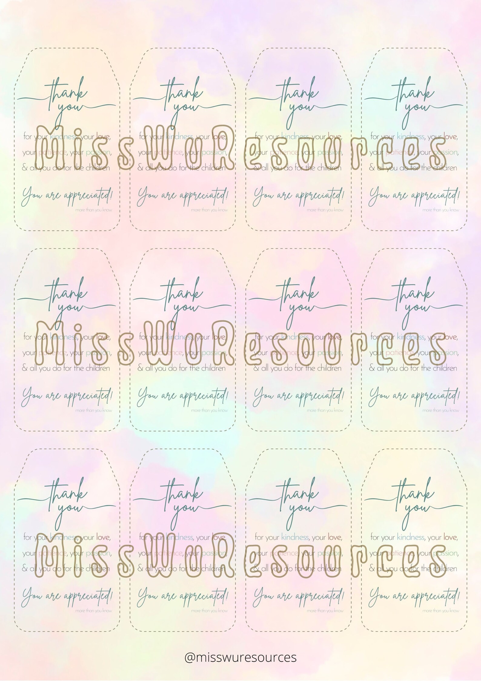 Early Childhood Educators' Day Gift Tag, Thank You Gift Tag, Teacher ...