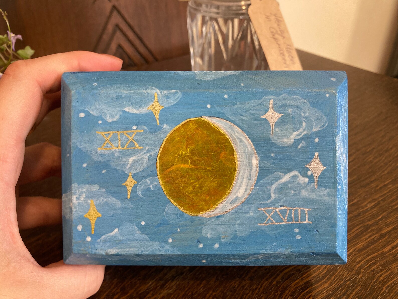 Sun and Moon Upcycled Handpainted Wooden Jewellery Box - Etsy