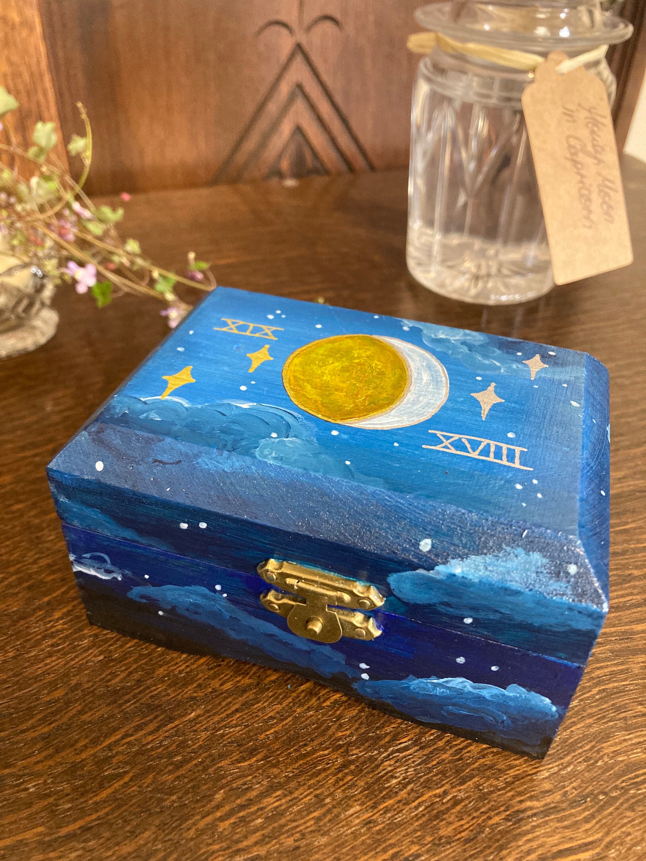 Sun and Moon Upcycled Handpainted Wooden Jewellery Box - Etsy