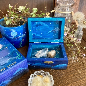 Sun and Moon Upcycled Handpainted Wooden Jewellery Box - Etsy