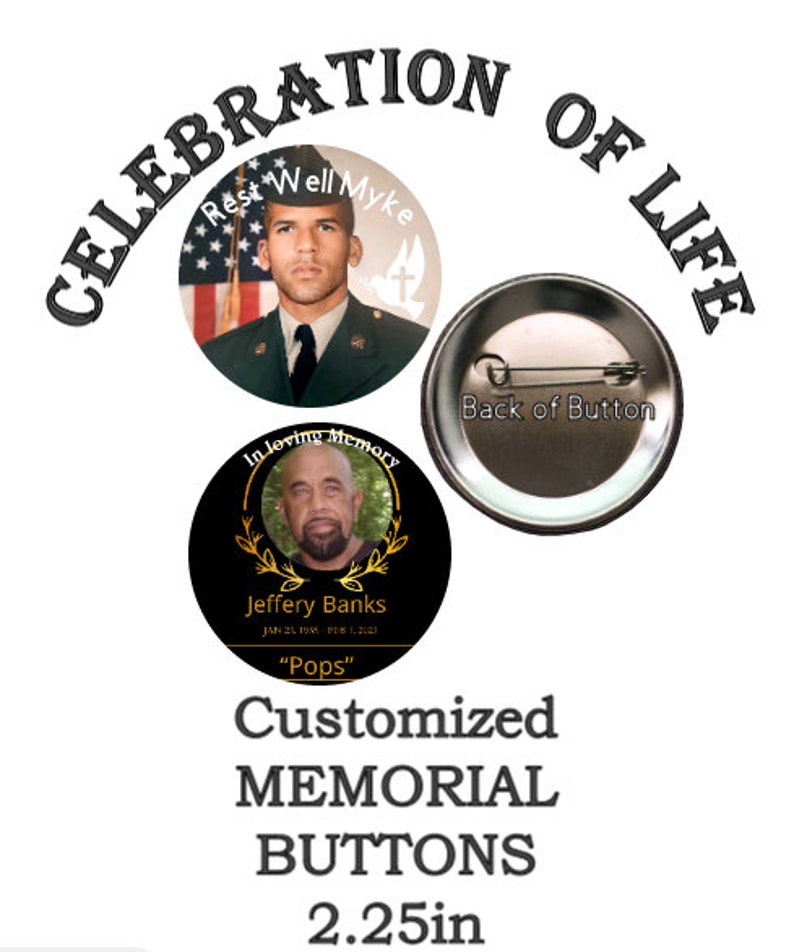 Custom Memorial Celebration of Life Buttons Buttons for - Etsy