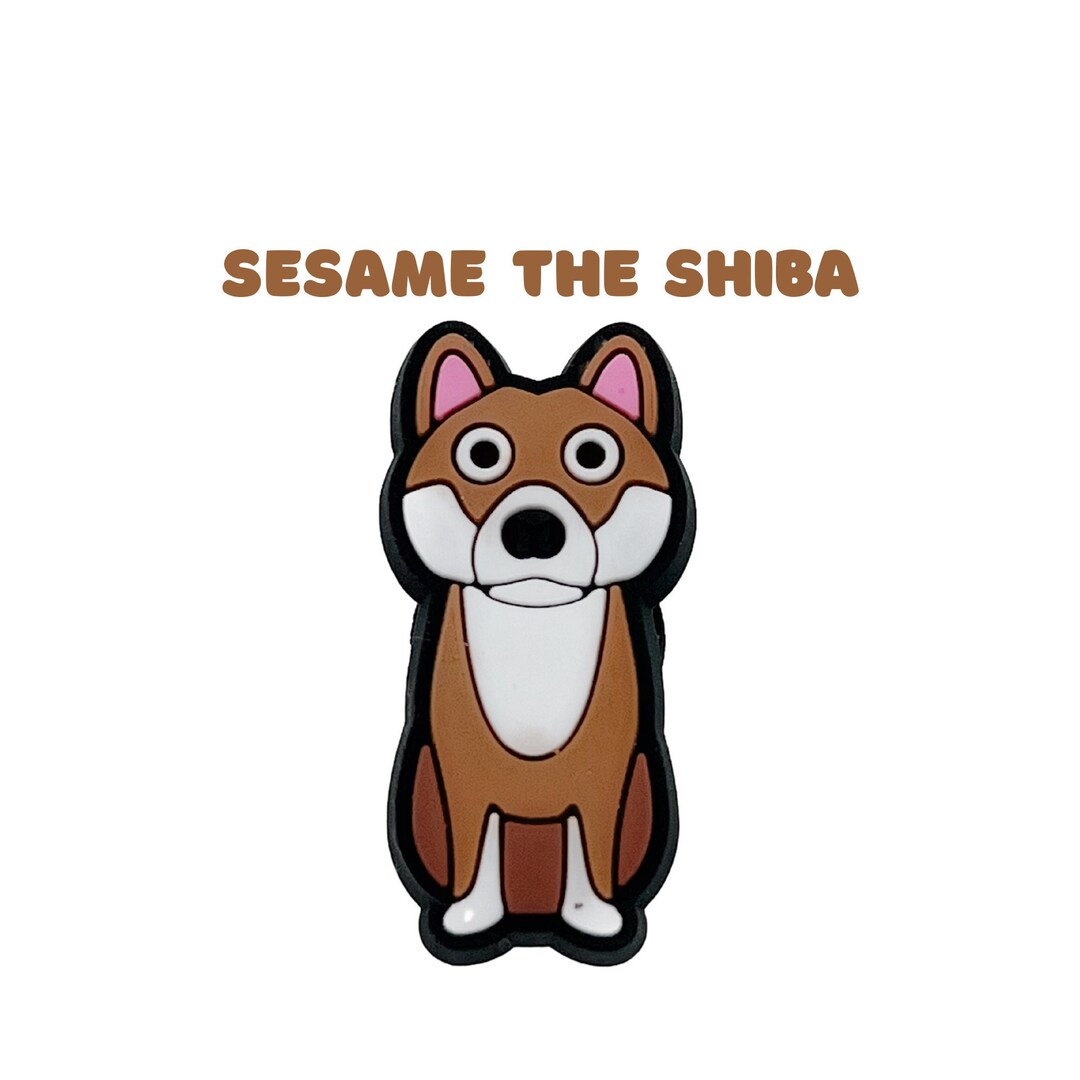 Sesame the Shiba Croc Charm - Etsy