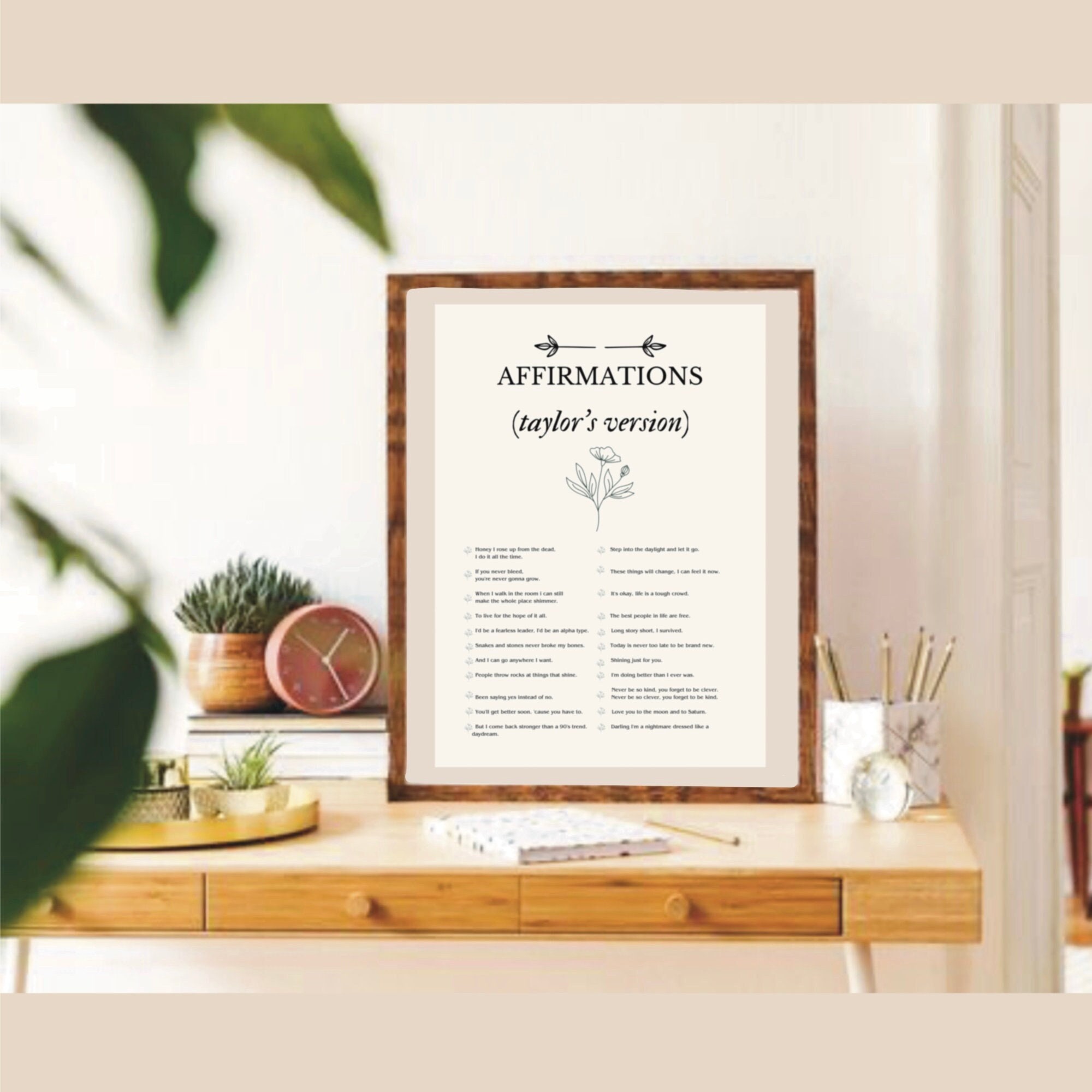 Affirmations in Taylor Lyrics, Digital Taylor Print, Eras Tour, Taylor ...