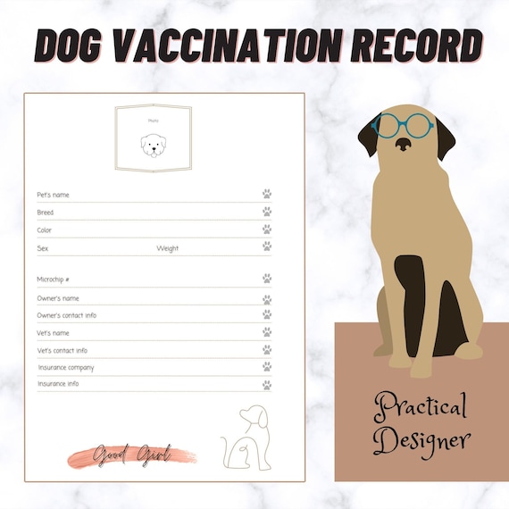 Dog Vaccination Record Booklet Template